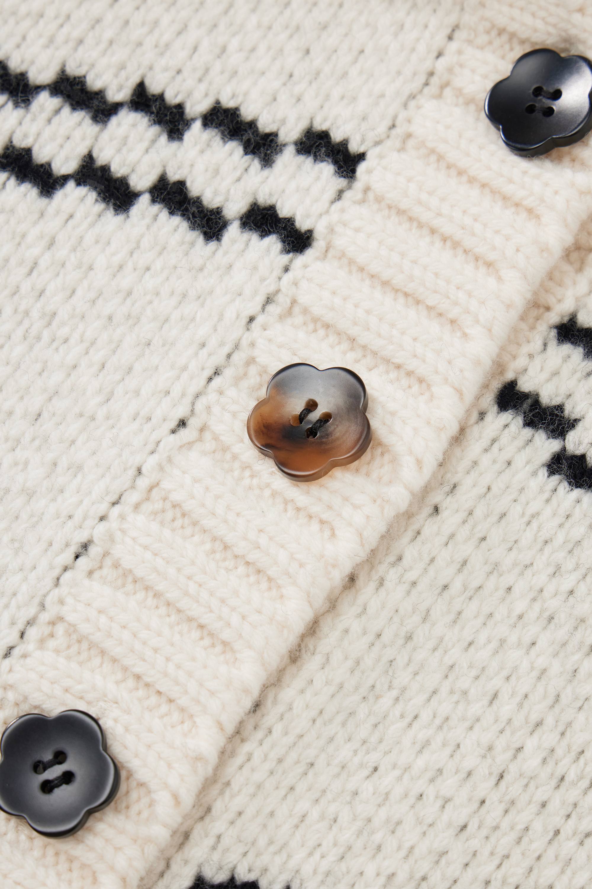 Perla Dachshunds Jacquard Cardigan in Chucky Merino Wool Knit – fbrq.com