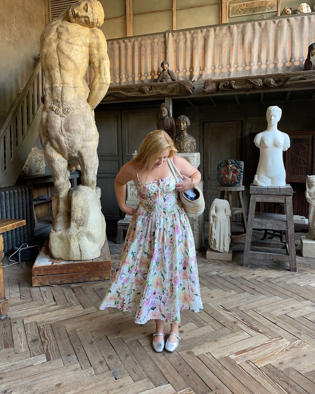 Cindy Flora Print Dress in Silk Cotton – fbrq.com