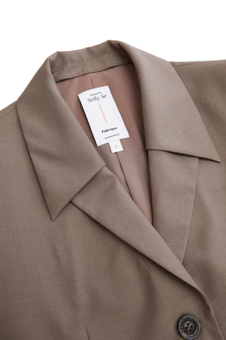 Alba Belted Blazer in Wool Blend – fbrq.com