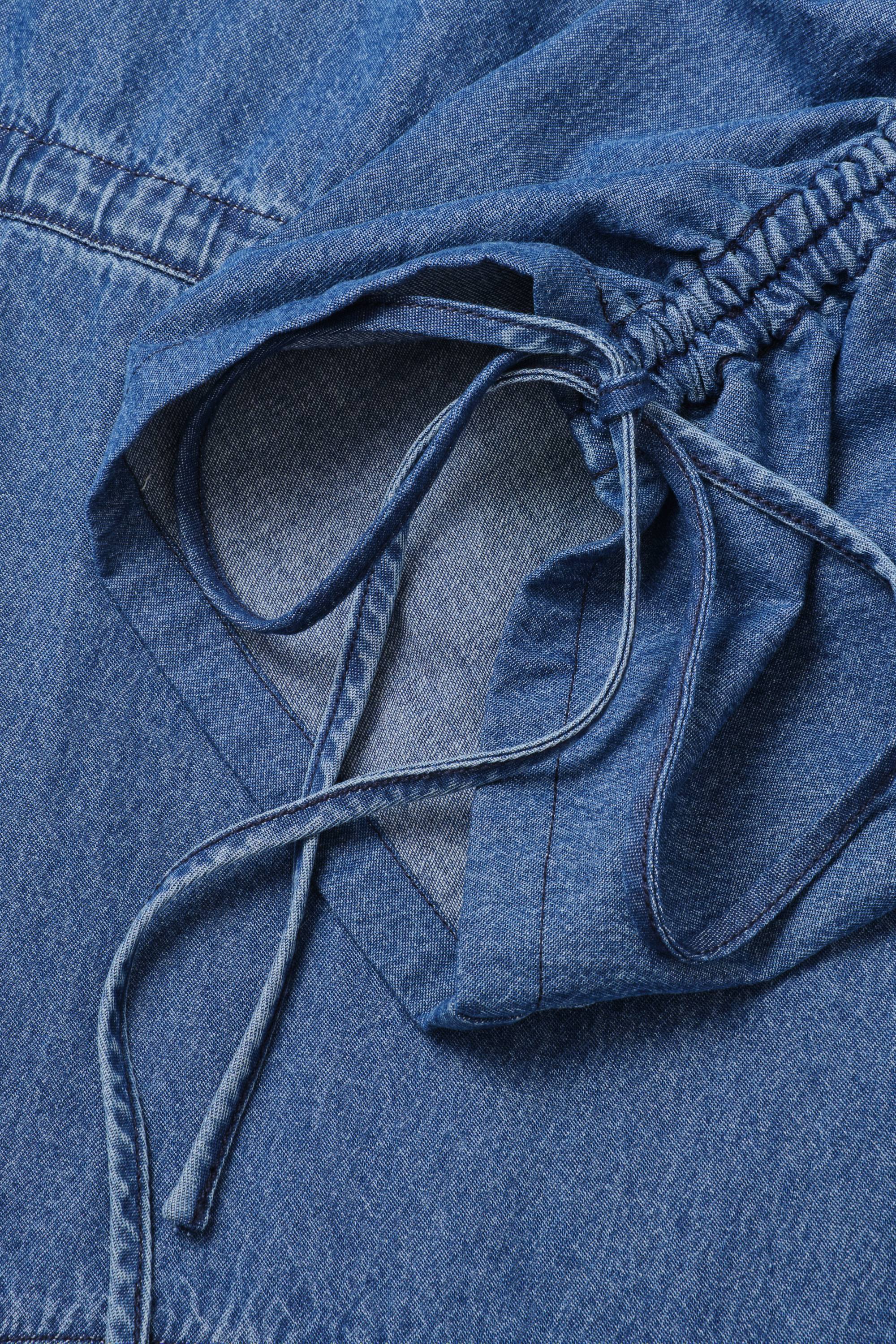 Diane Drawstring Dress in Tencel Denim – fbrq.com
