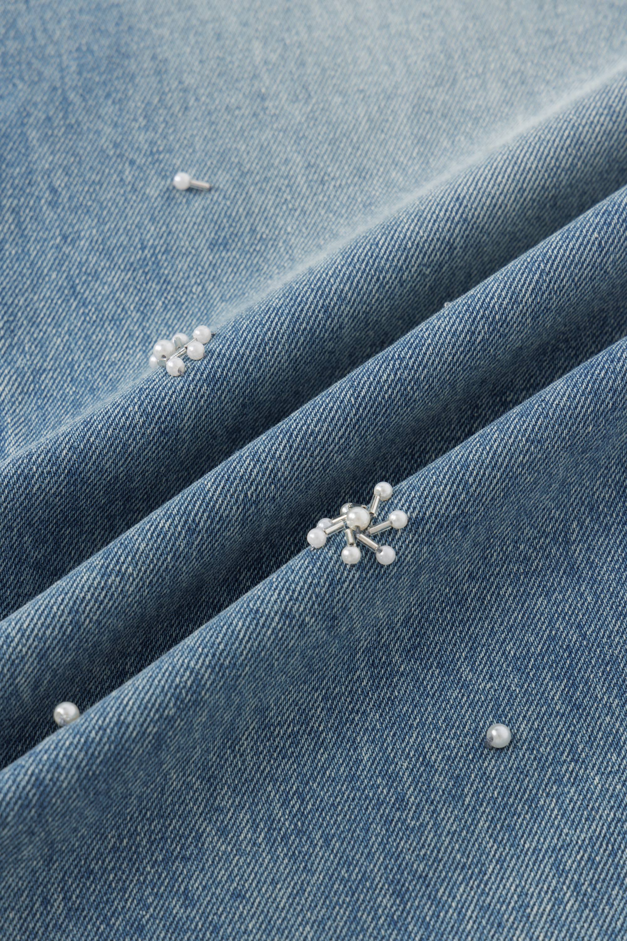 Nico Hand Sewn Embellished Jeans in Lightweight Washed Denim – fbrq.com