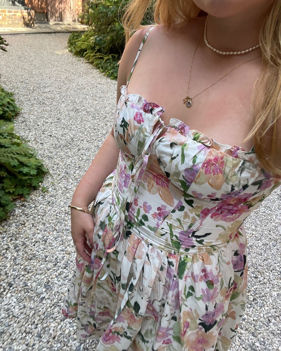 Cindy Flora Print Dress in Silk Cotton – fbrq.com