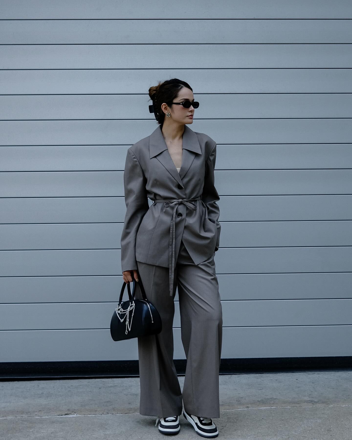 Alba Belted Blazer in Wool Blend – fbrq.com