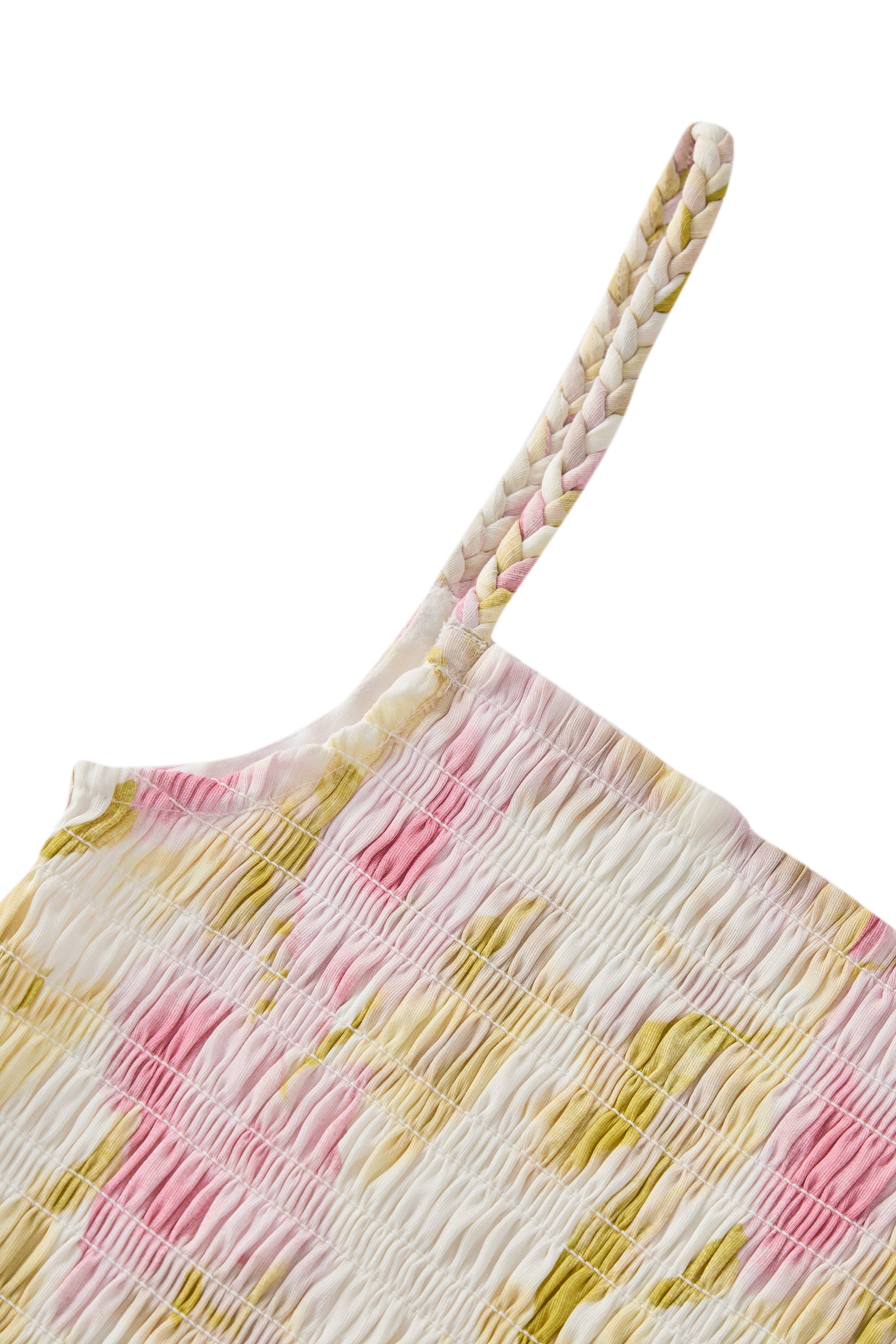 Kari Hand Woven Strap Shirred Dress in Silk-Linen Blend – fbrq.com